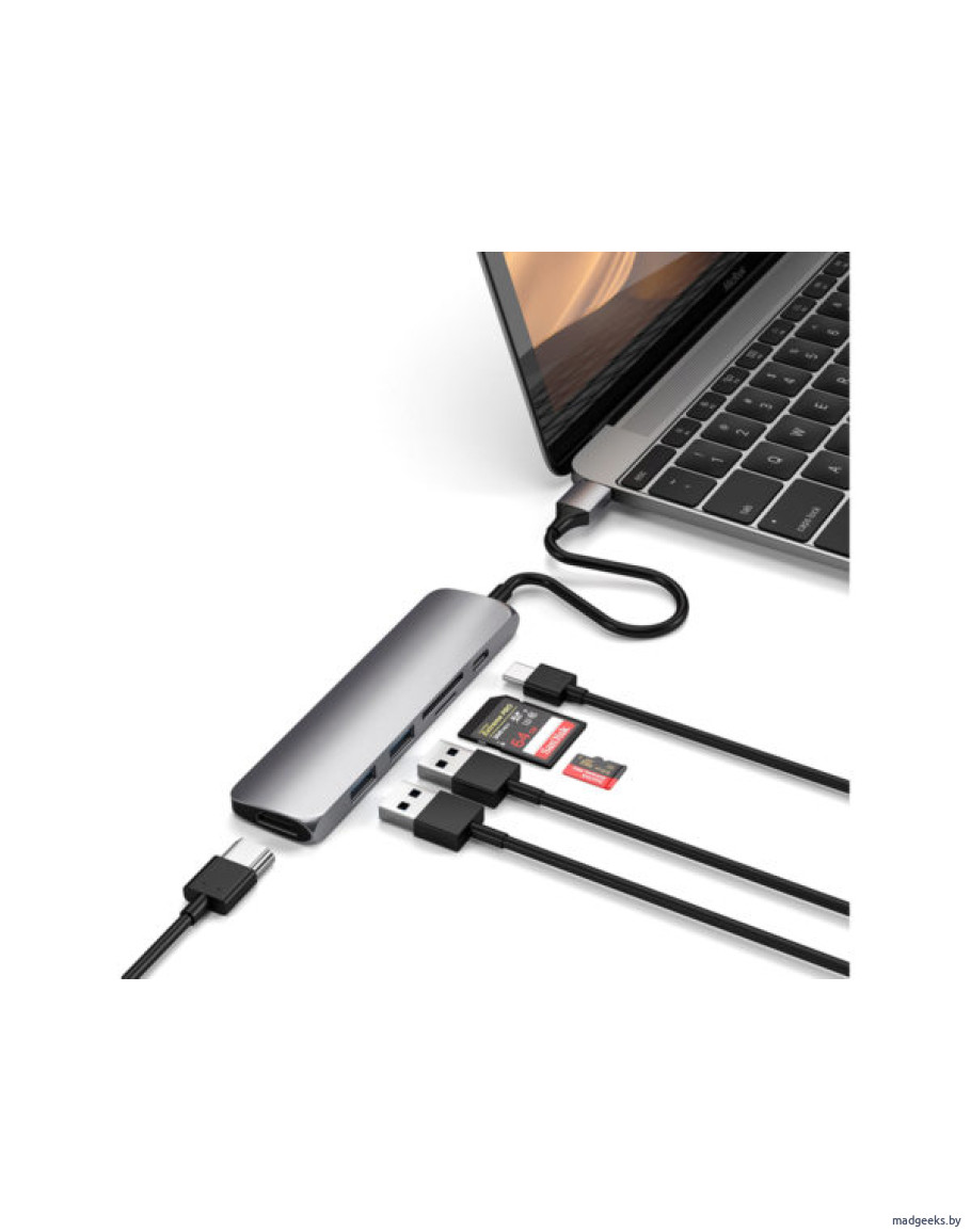 Адаптер-переходник Satechi SLIM Type-C MultiPort Adapter V2 (Satechi ...